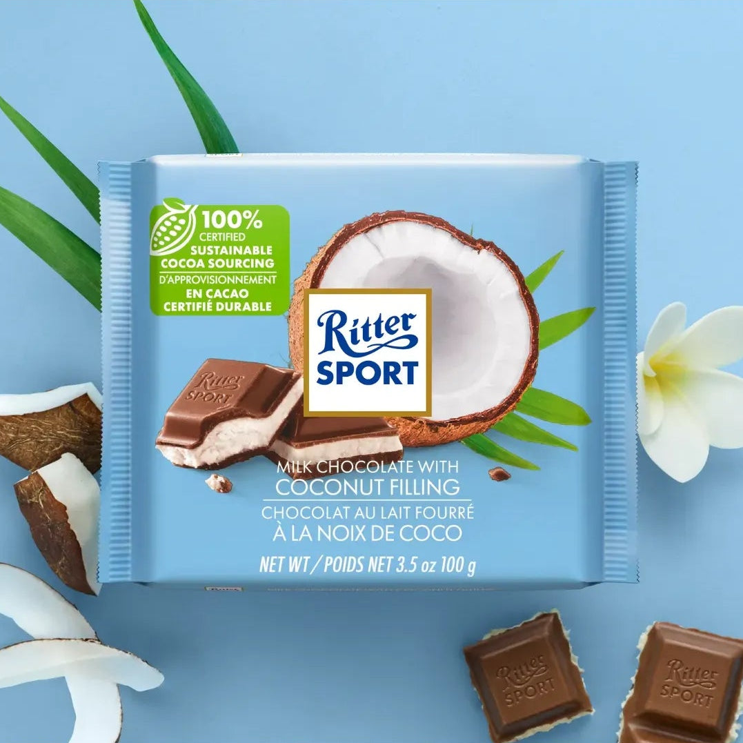 Ritter Sport Milk Chocolate Bar with Coconut Filling – European Deli