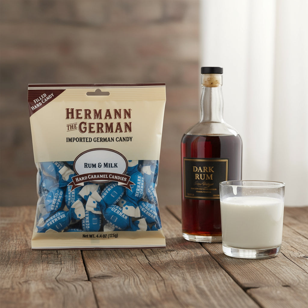 Hermann the German Rum & Milk Hard Caramel Filled Wrapped Candy ...